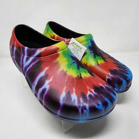 CROCS | Shoes | Crocs Slides Mens 1 Purple Red Ontheclock Graphic Slip ...